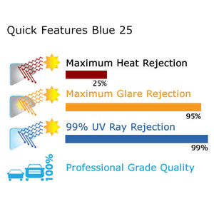 Blue 25% VLT Auto Window Tinting Film | Color Automotive Tint ...